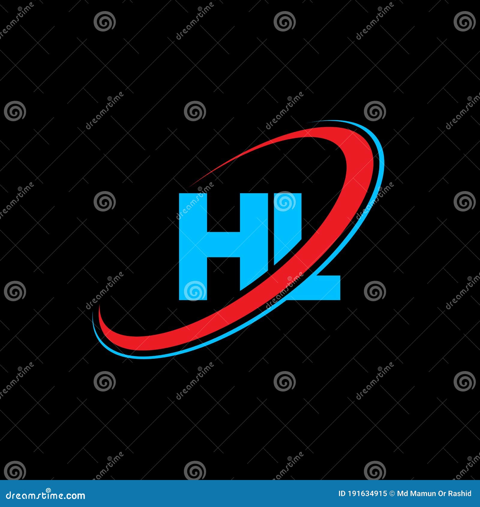 HL H L Letter Logo Design. Initial Letter HL Linked Circle Uppercase ...
