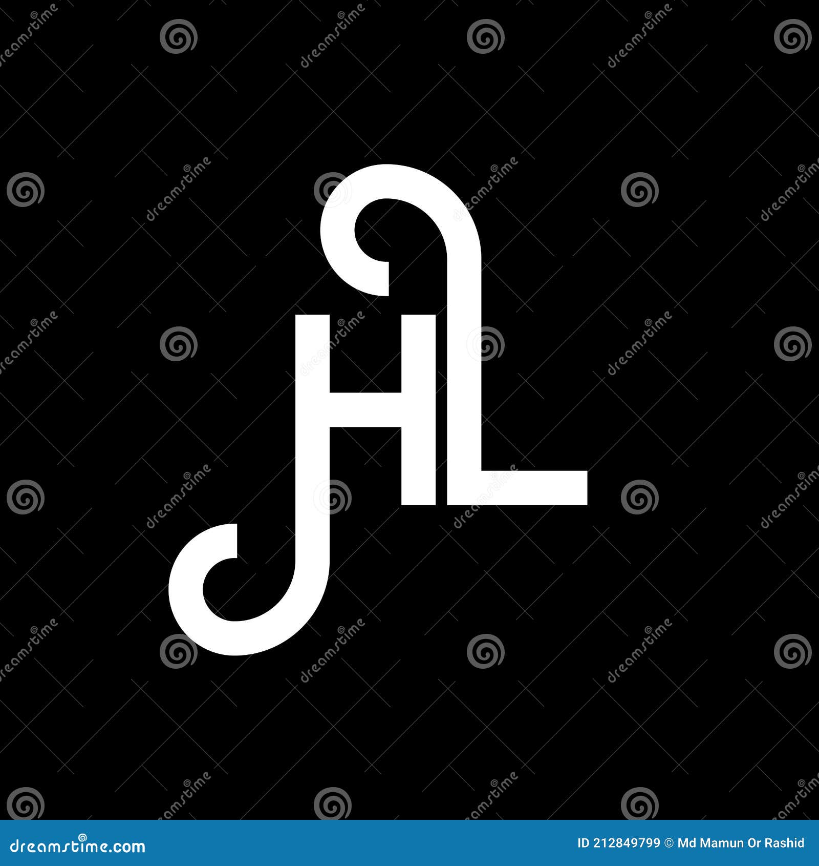 HL Letter Logo Design on Black Background. HL Creative Initials Letter ...
