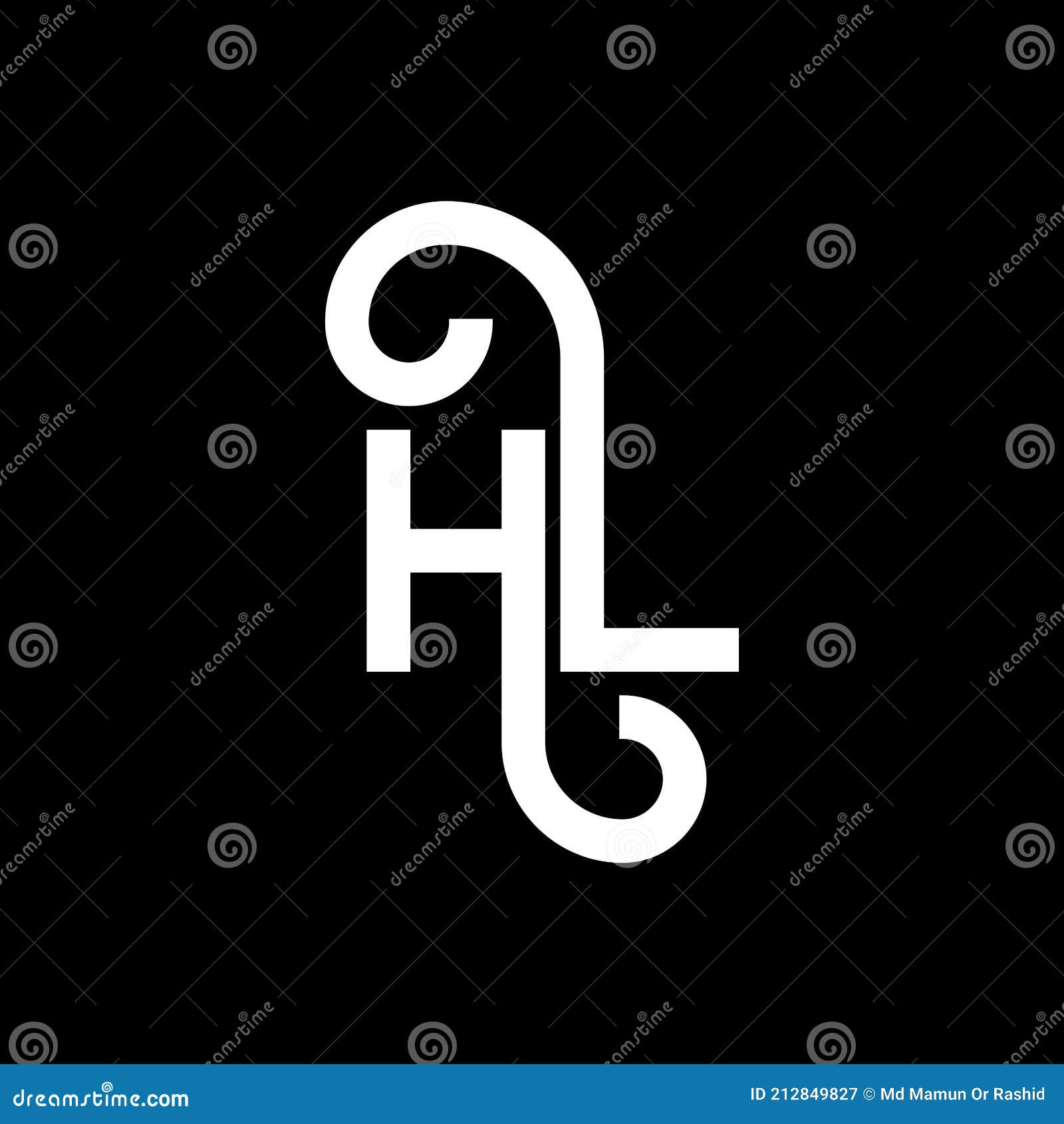 HL Letter Logo Design on Black Background. HL Creative Initials Letter ...