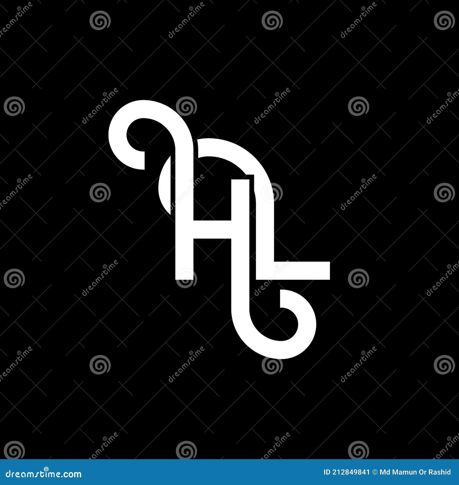 HL Letter Logo Design on Black Background. HL Creative Initials Letter ...