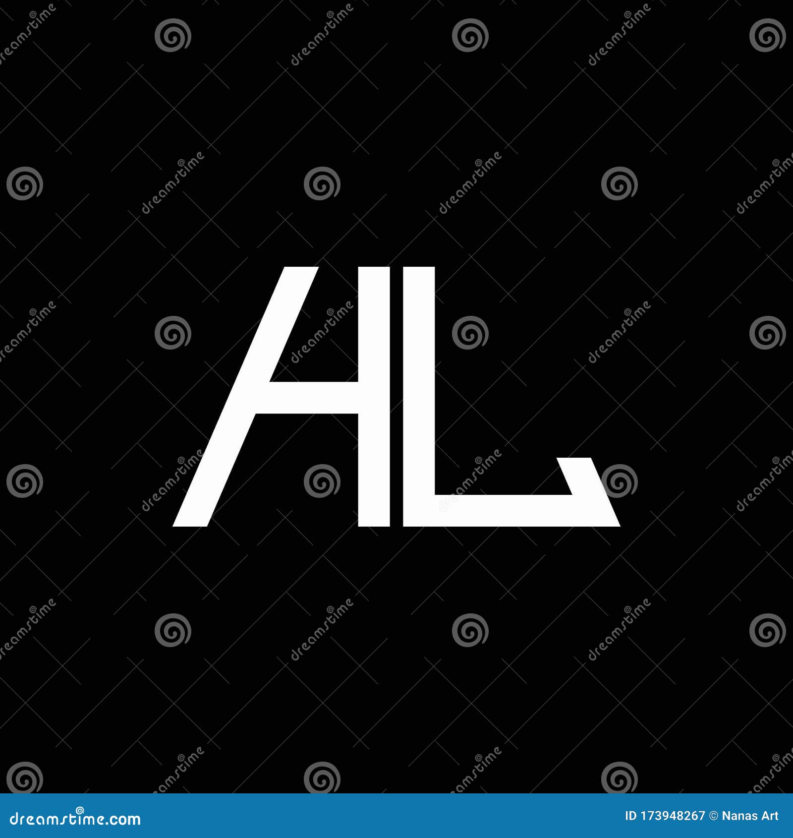 HL Logo Abstract Monogram Isolated on Black Background Stock Vector ...
