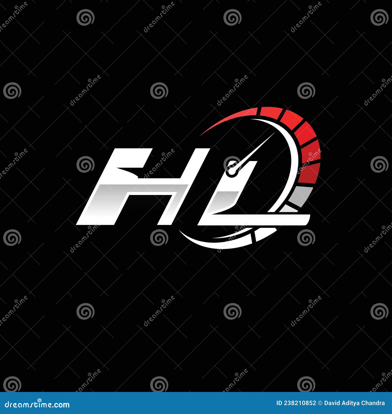 HL Logo Letter Speed Meter Racing Style Stock Vector - Illustration of ...