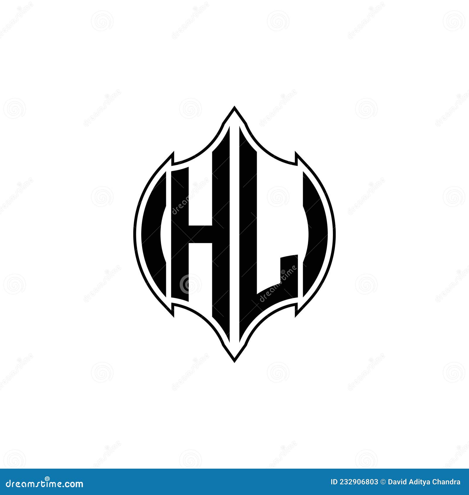 HL Logo Monogram Geometric Shield Shape Style Stock Vector ...