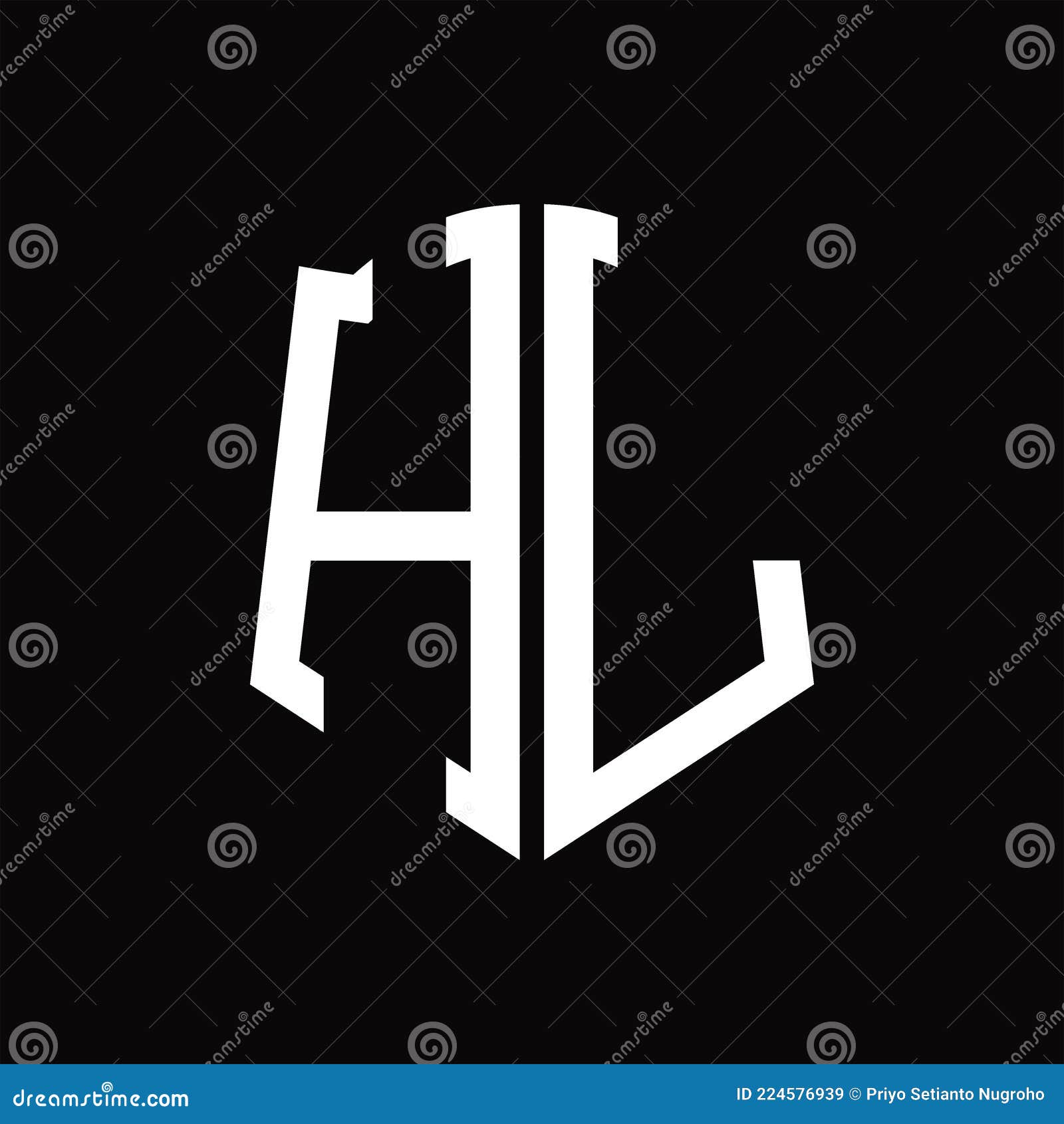 HL Logo Monogram with Shield Shape Ribbon Design Template Stock Vector ...