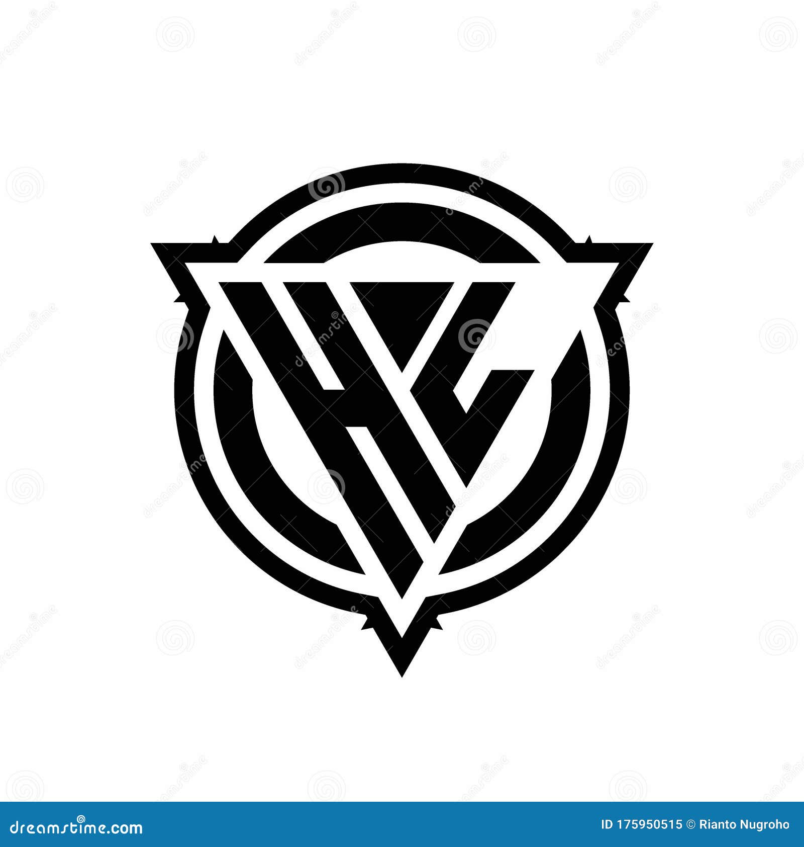 HL Logo with Triangle Shape and Circle with Outline Rounded Design ...