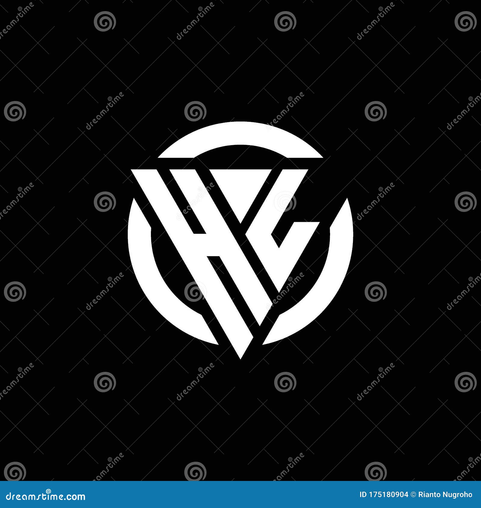 HL Logo with Triangle Shape and Circle Rounded Design Template Stock ...