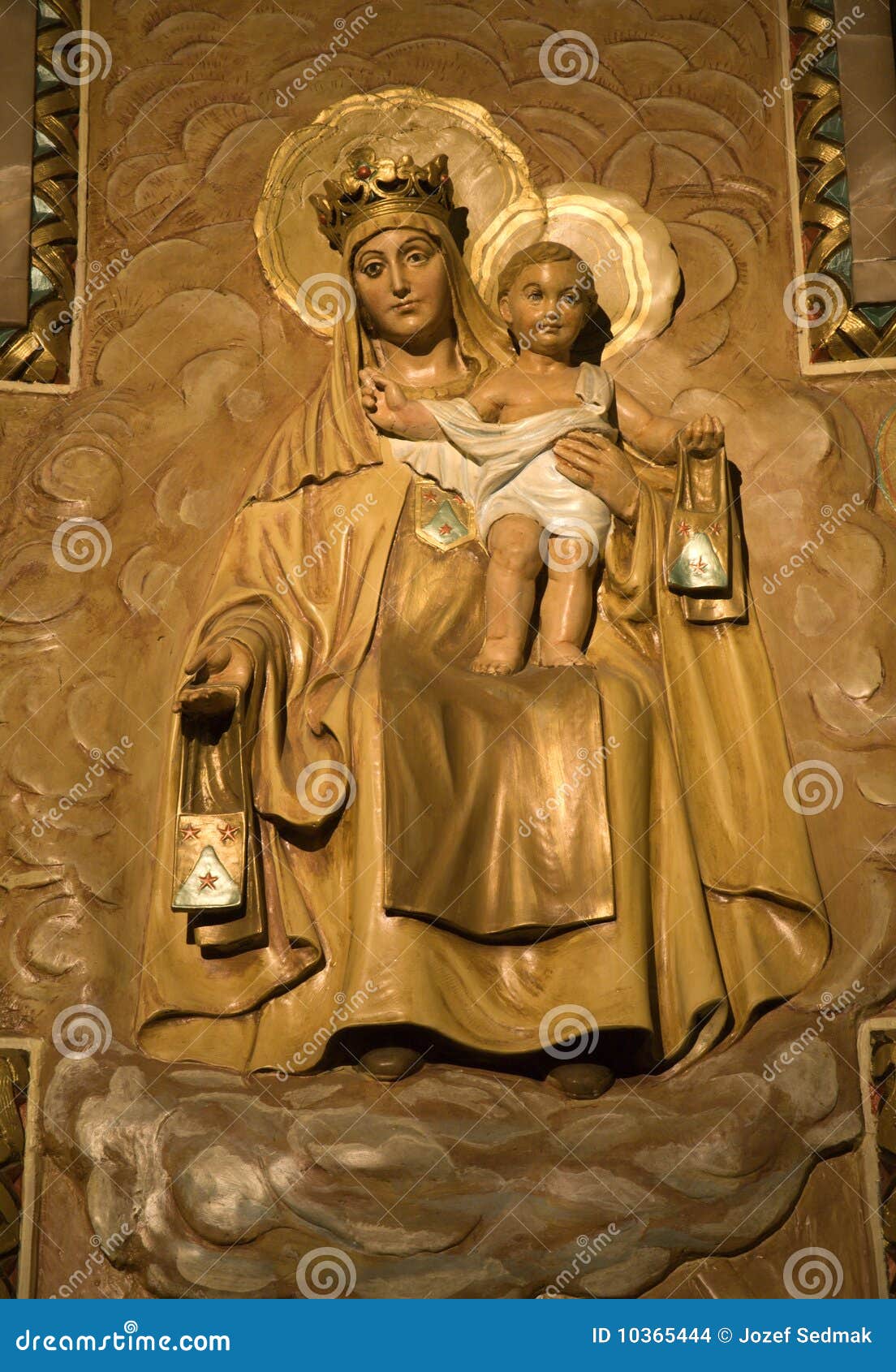 Hl. Mary from Barcelona stock photo. Image of spain, relief - 10365444