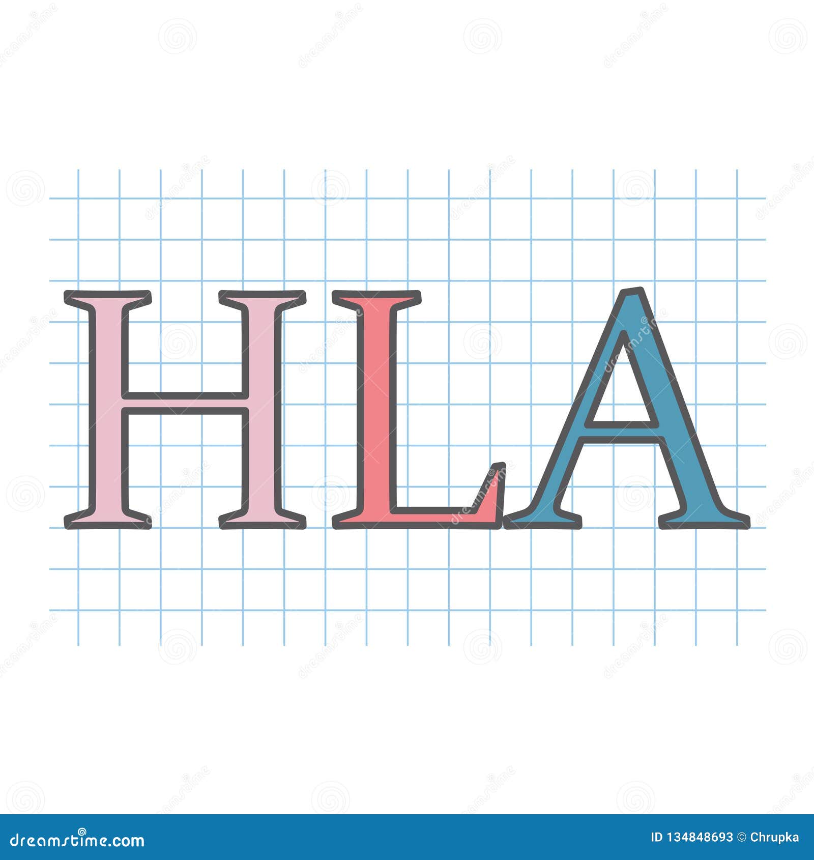HLA Human Leukocyte Antigenon on Checkered Paper Sheet Stock Vector ...