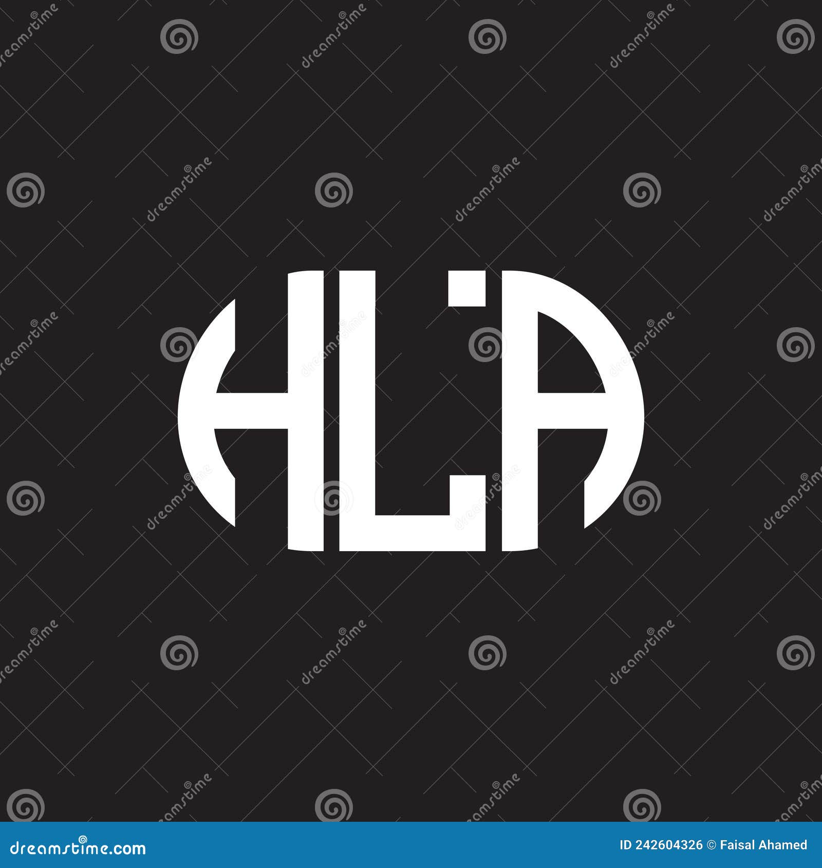 HLA Letter Logo Design on Black Background. HLA Creative Initials ...
