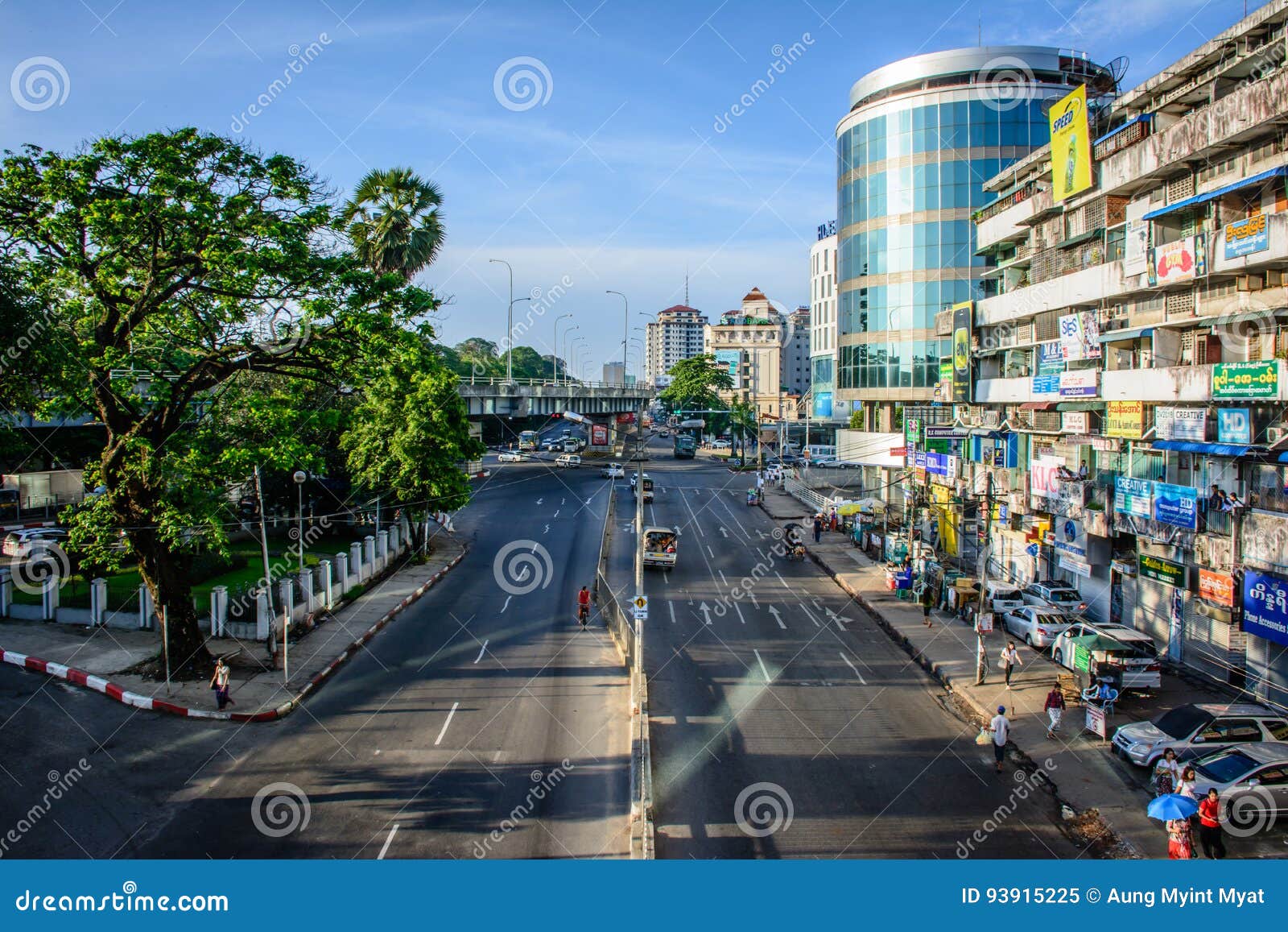 Pleasant Morning, Hledan Junction in Yangon, Myanmar, June-2017 ...