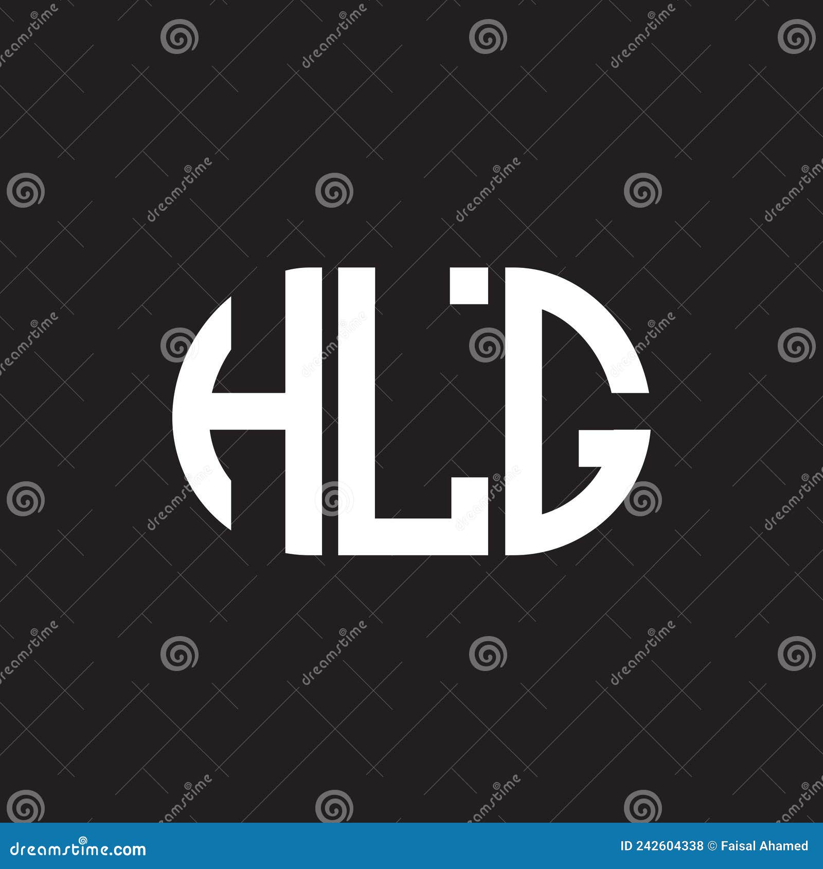 HLG Letter Logo Design on Black Background. HLG Creative Initials ...
