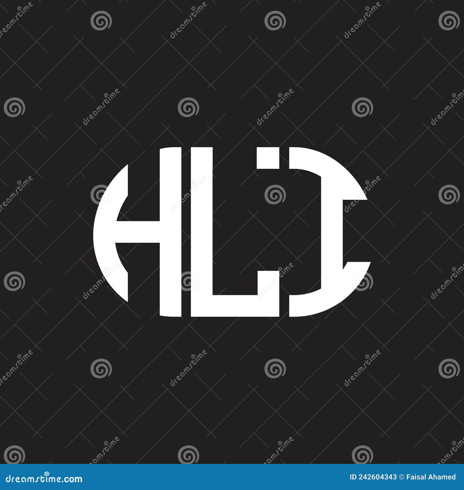 HLI Letter Logo Design on Black Background. HLI Creative Initials ...