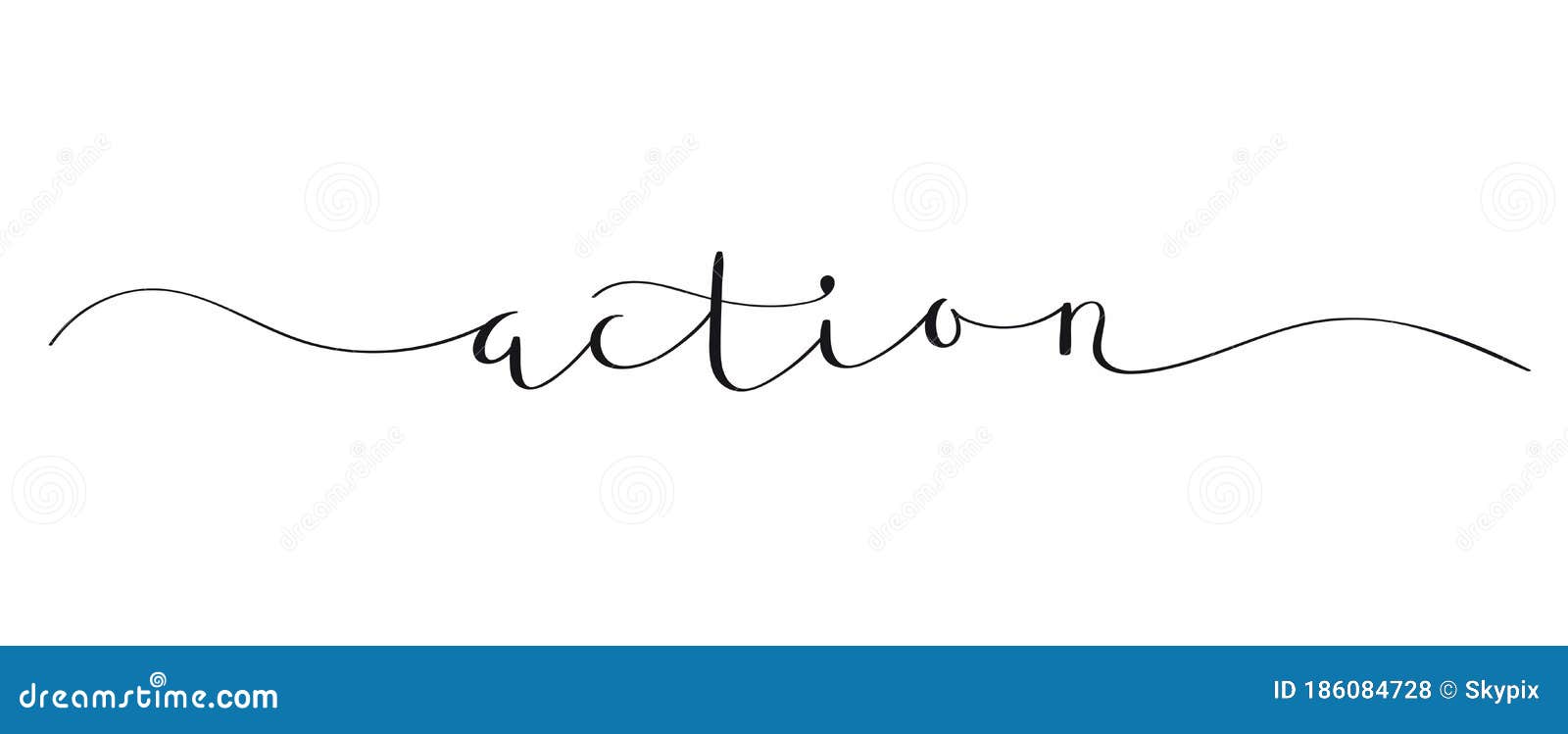 ACTION Black Brush Calligraphy Banner Stock Vector - Illustration of ...