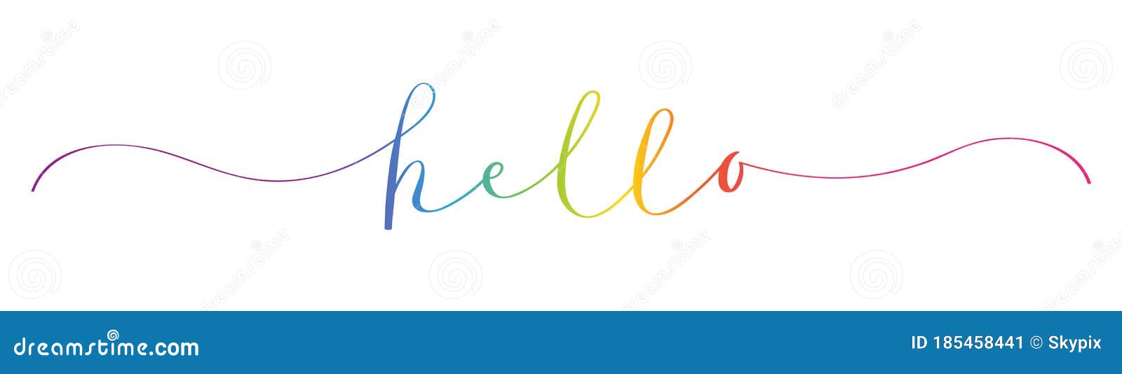 HELLO Colorful Brush Calligraphy Banner Stock Vector - Illustration of ...