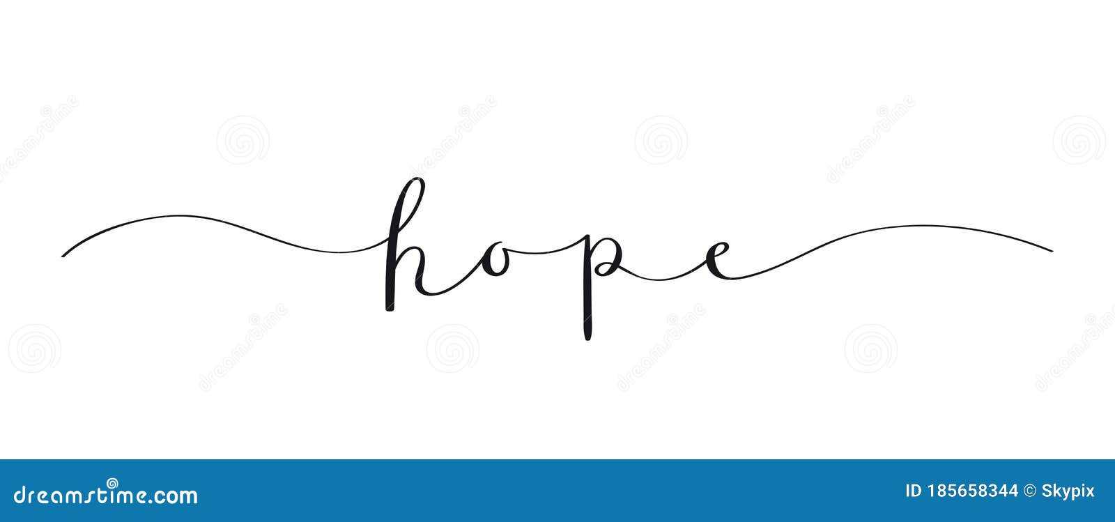 HOPE Black Brush Calligraphy Banner Stock Vector - Illustration of life ...