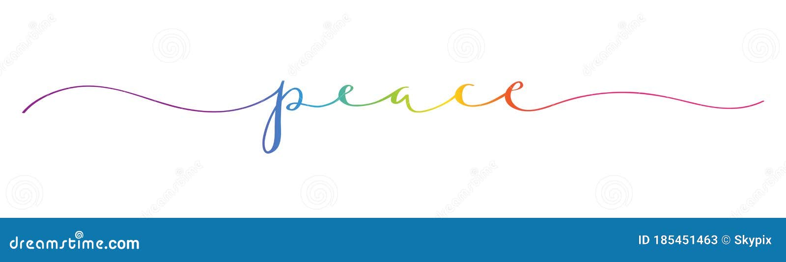 PEACE Colorful Brush Calligraphy Banner Stock Vector - Illustration of ...