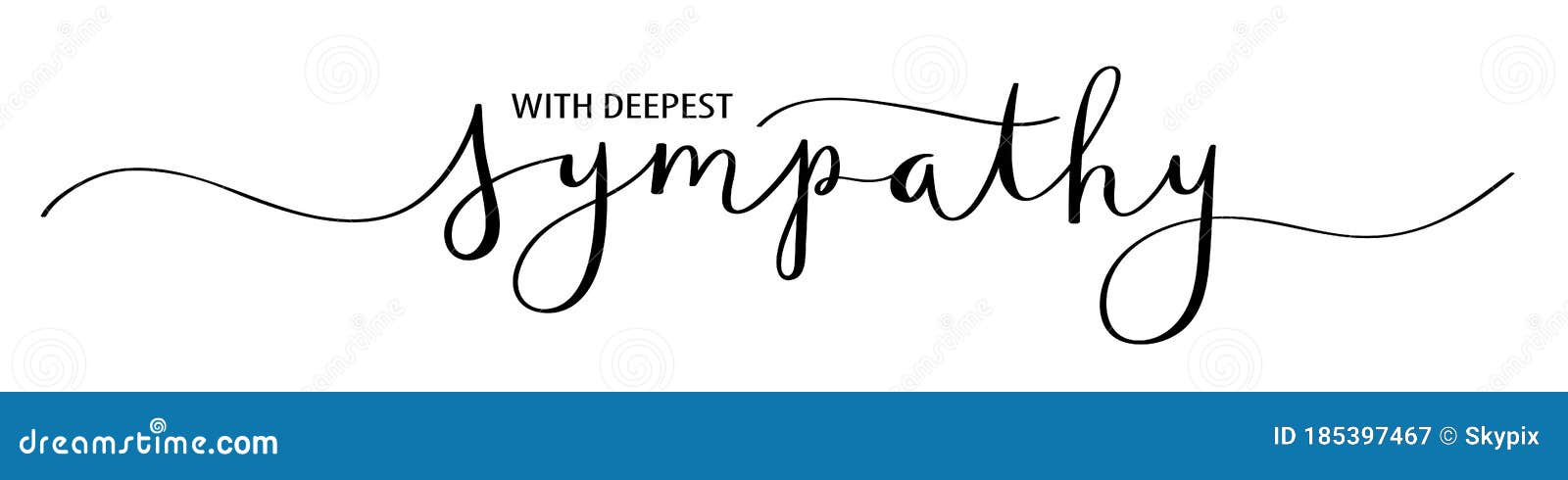 With Deepest Sympathy. Vector Black Ink Lettering Isolated On White ...