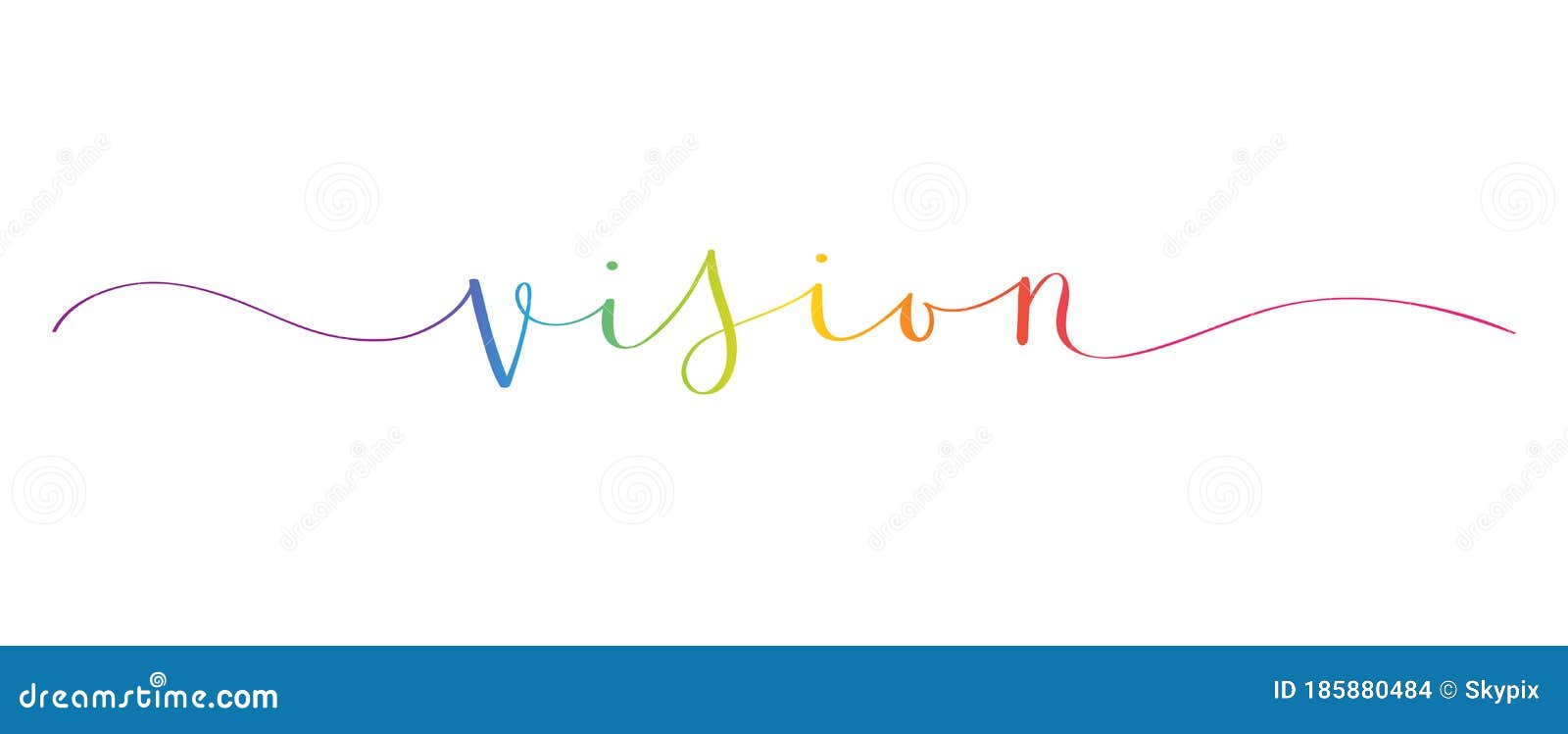 VISION Colorful Brush Calligraphy Banner Stock Vector - Illustration of ...