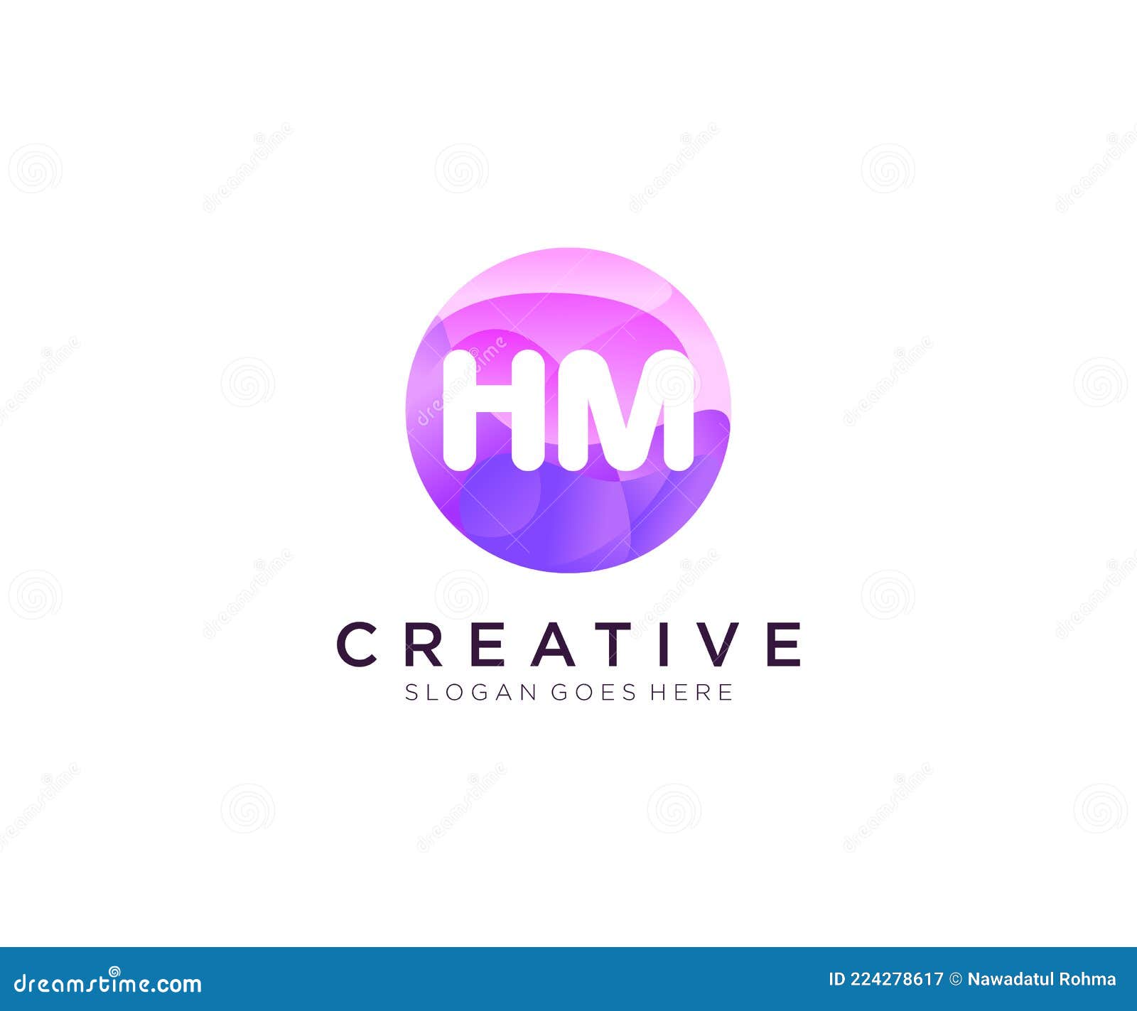 HM Initial Logo with Colorful Circle Template Vector Stock Vector ...