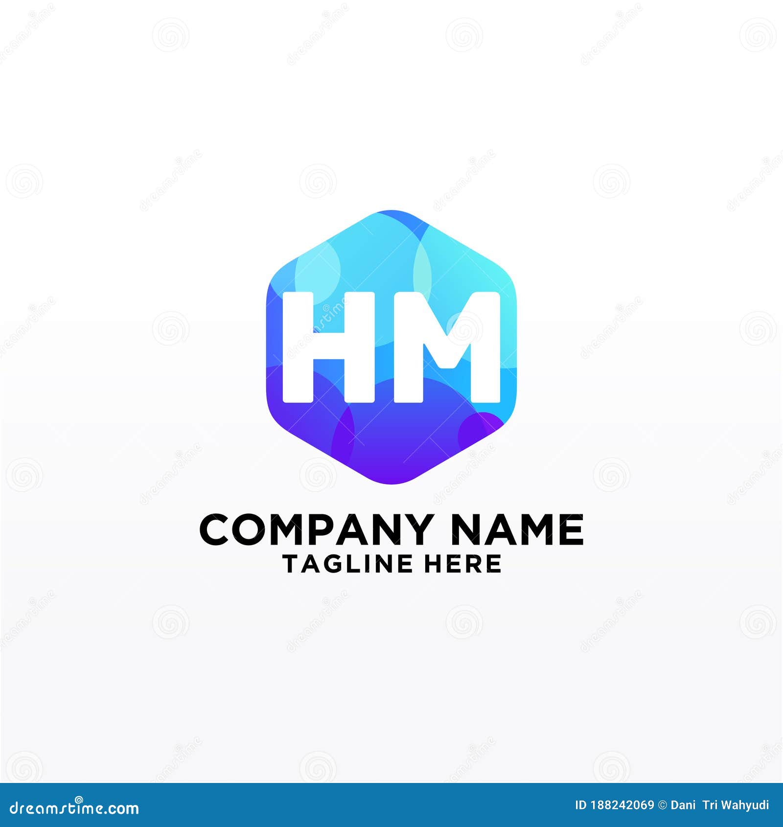 HM Initial Logo with Colorful Circle Template Vector Stock Vector ...