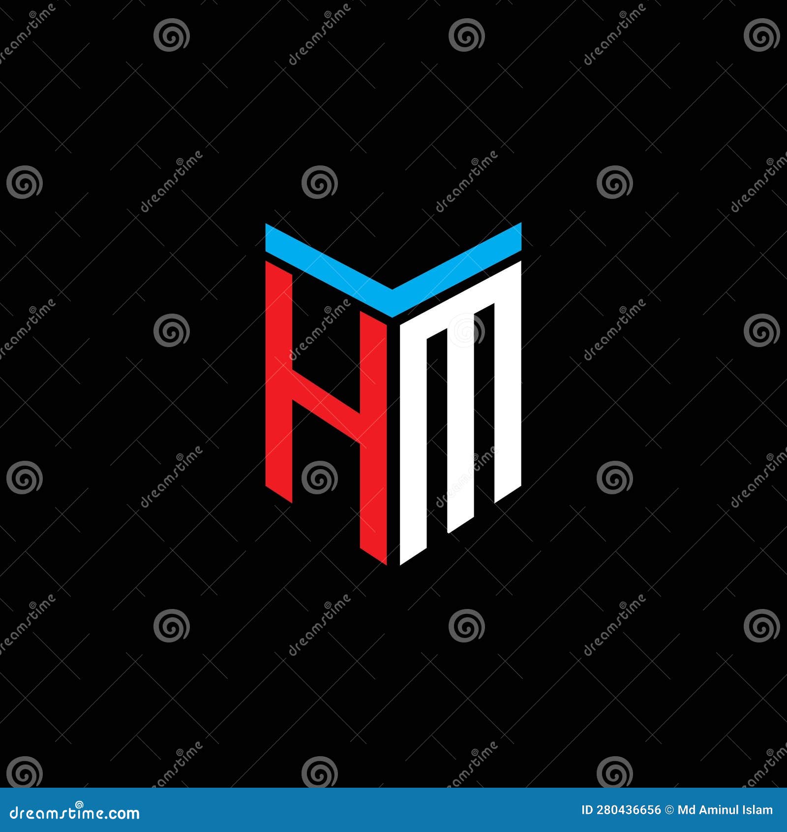 HM Letter Logo Creative Design with Vector Graphic Stock Vector ...