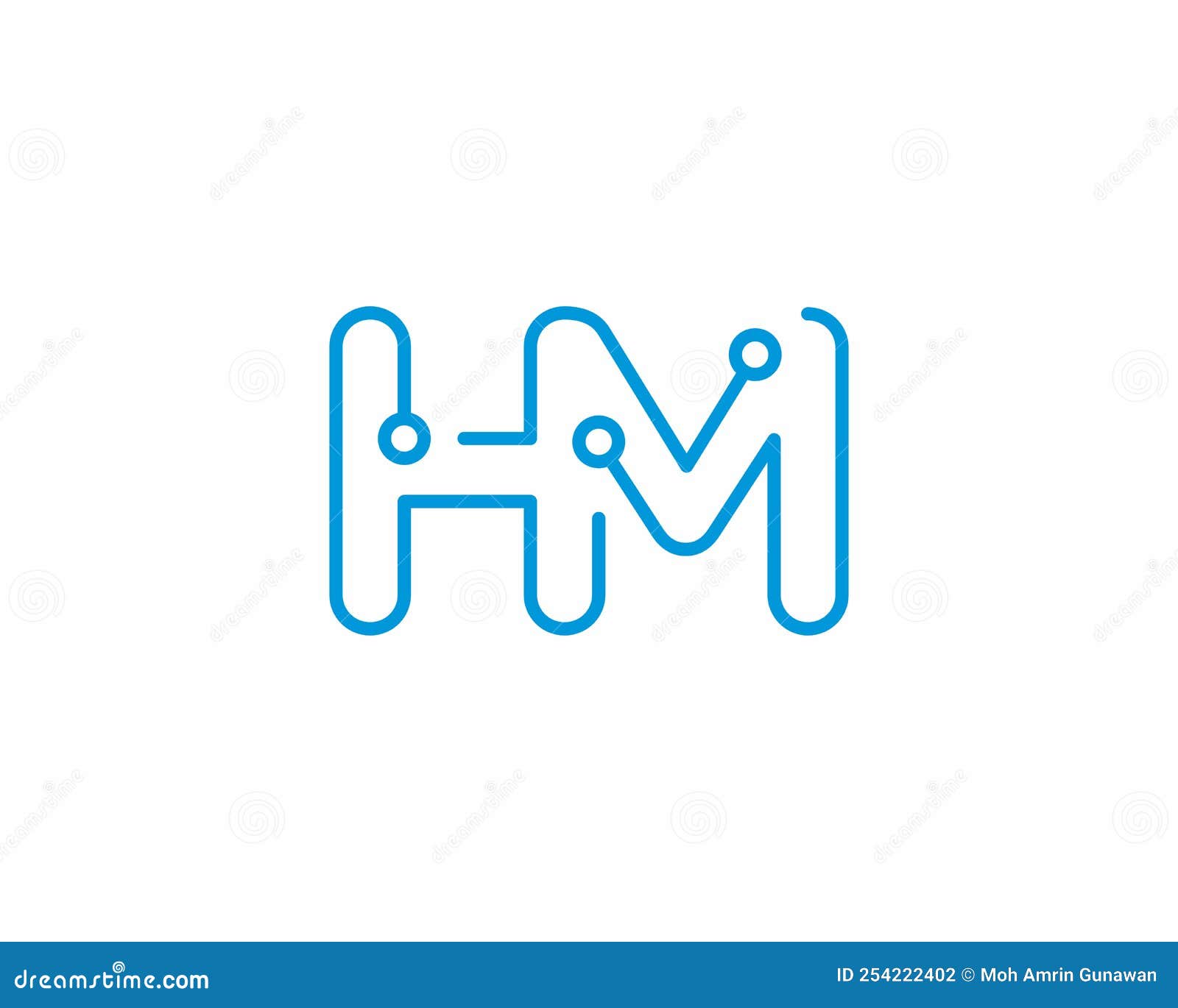 HM Letters, Electronic Circuit, Technology Logo Design Vector 001 Stock ...
