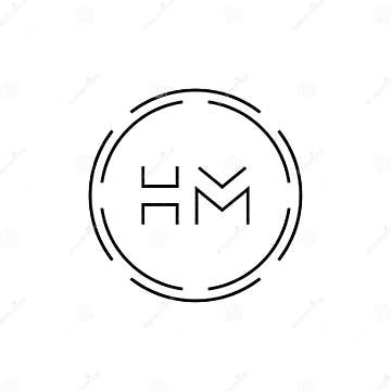 HM Logo Design Vector Template. Initial Circle Letter HM Vector ...
