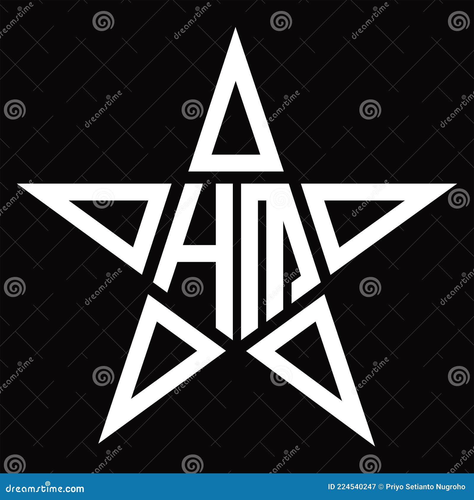 HM Logo Monogram with Star Shape Design Template Stock Vector ...