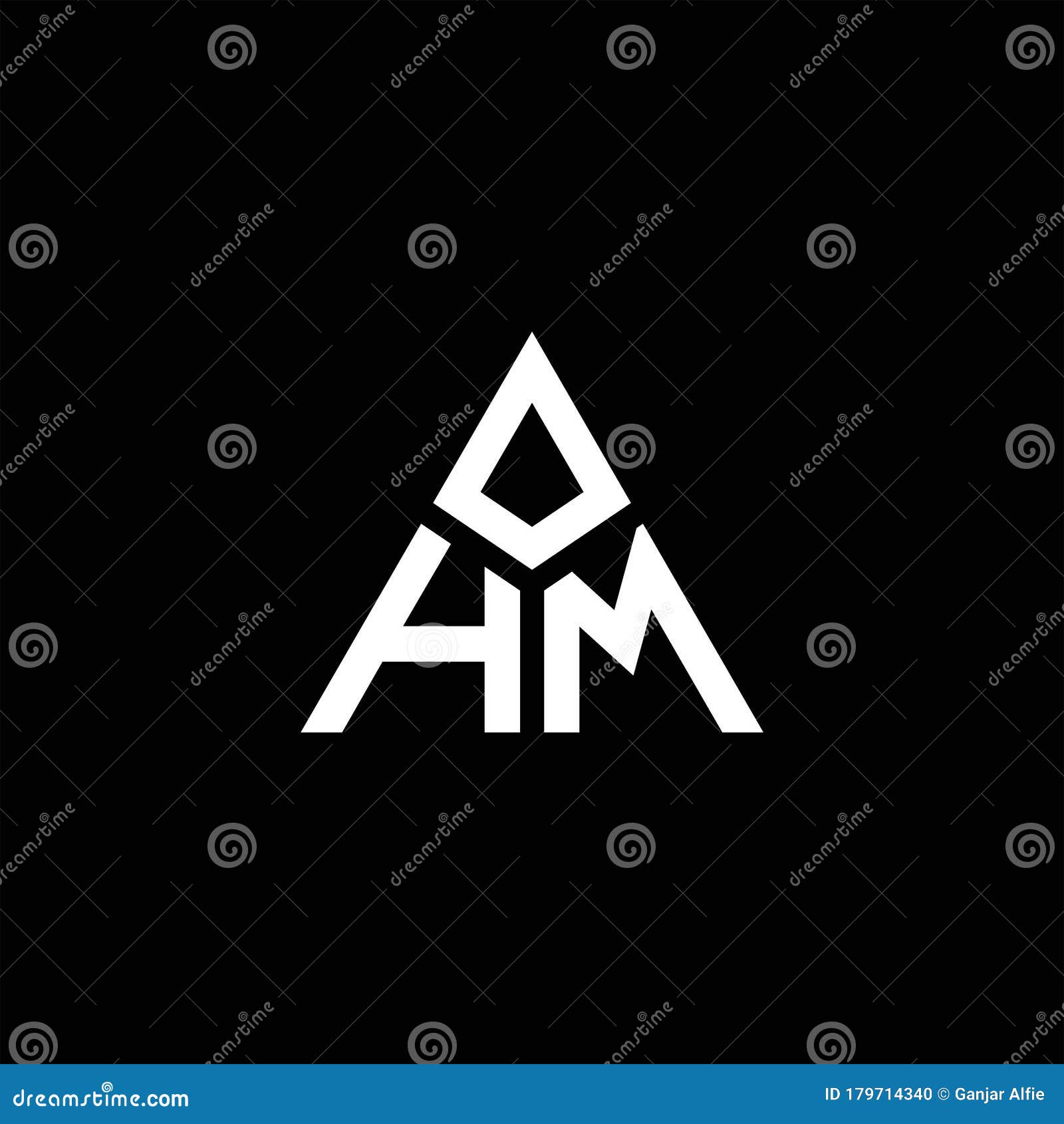 HM Monogram Logo with 3 Pieces Shape Isolated on Triangle Stock Vector ...