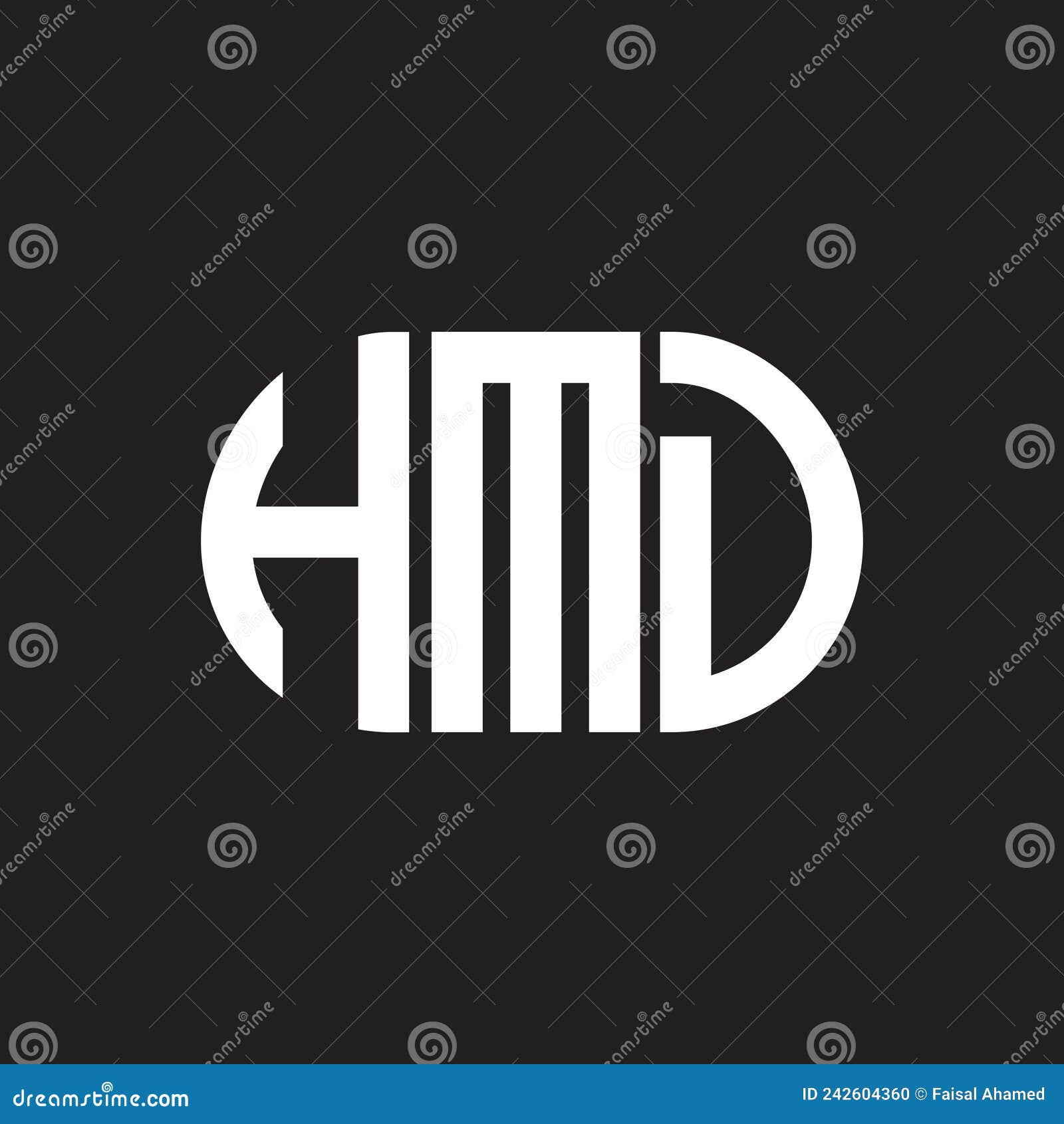 HMD Letter Logo Design on Black Background. HMD Creative Initials ...