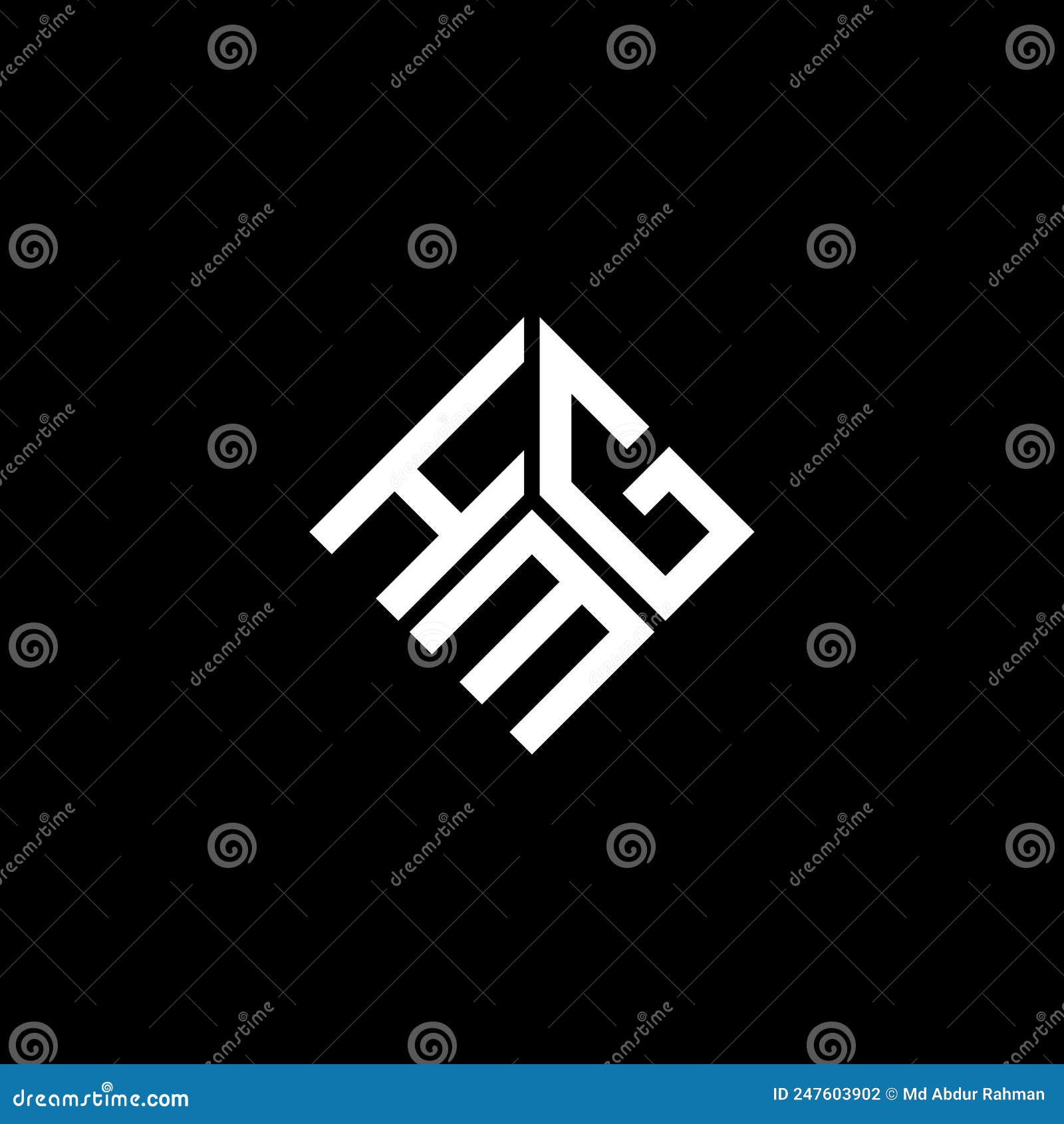 HMG Letter Logo Design On Black Background. HMG Creative Initials ...