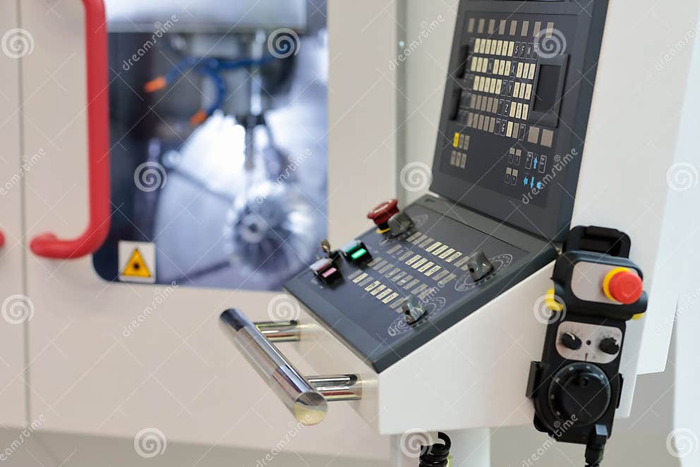 HMI Control Panel of CNC Vertical Machining Center Stock Image - Image ...