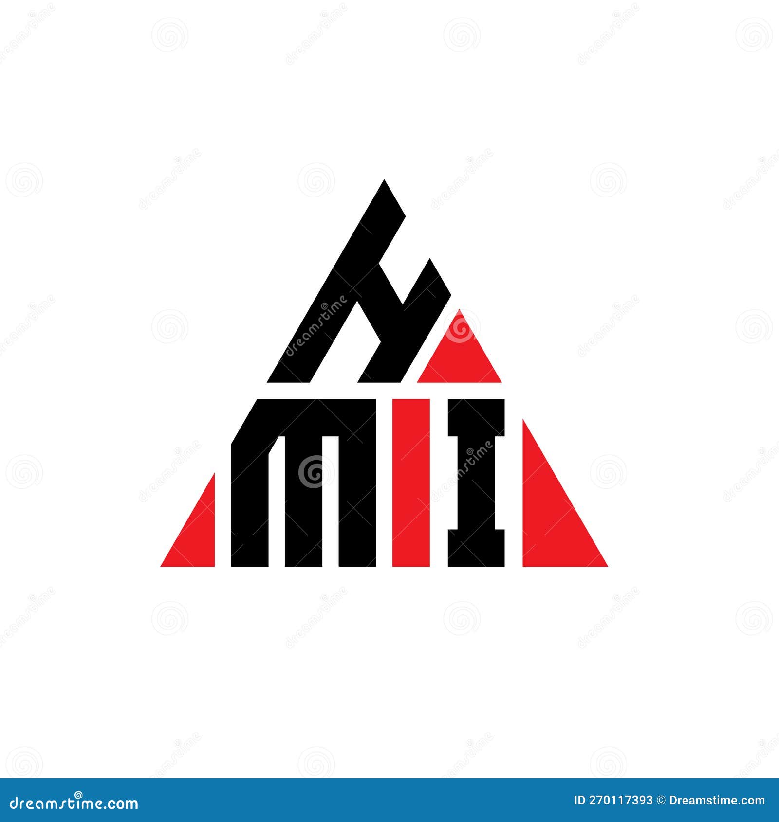 HMI Triangle Letter Logo Design With Triangle Shape. HMI Triangle Logo ...