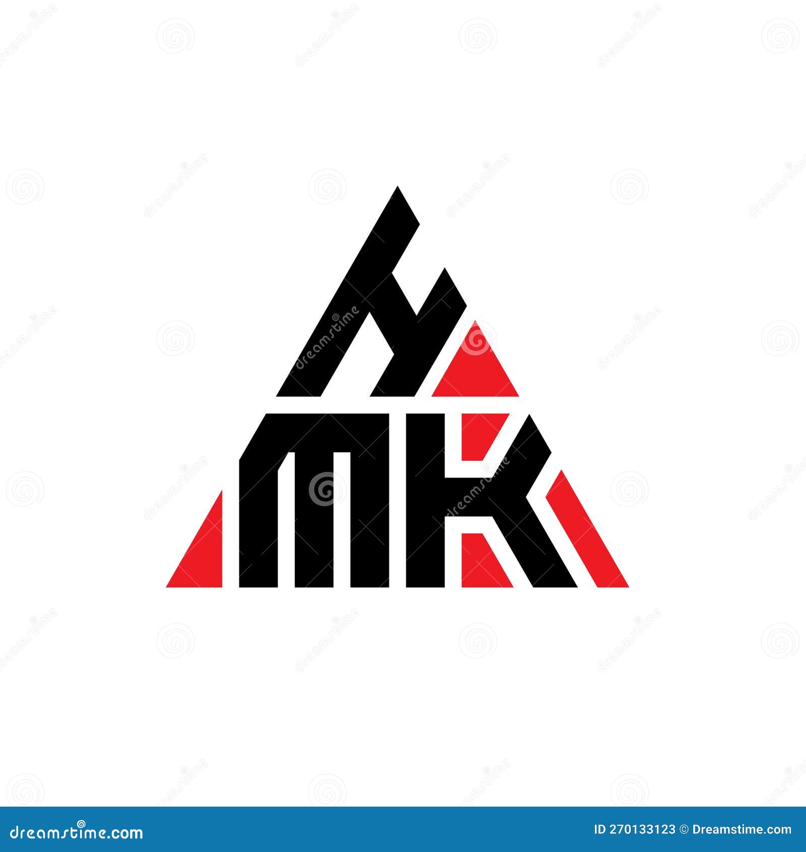 HMK Triangle Letter Logo Design with Triangle Shape. HMK Triangle Logo ...