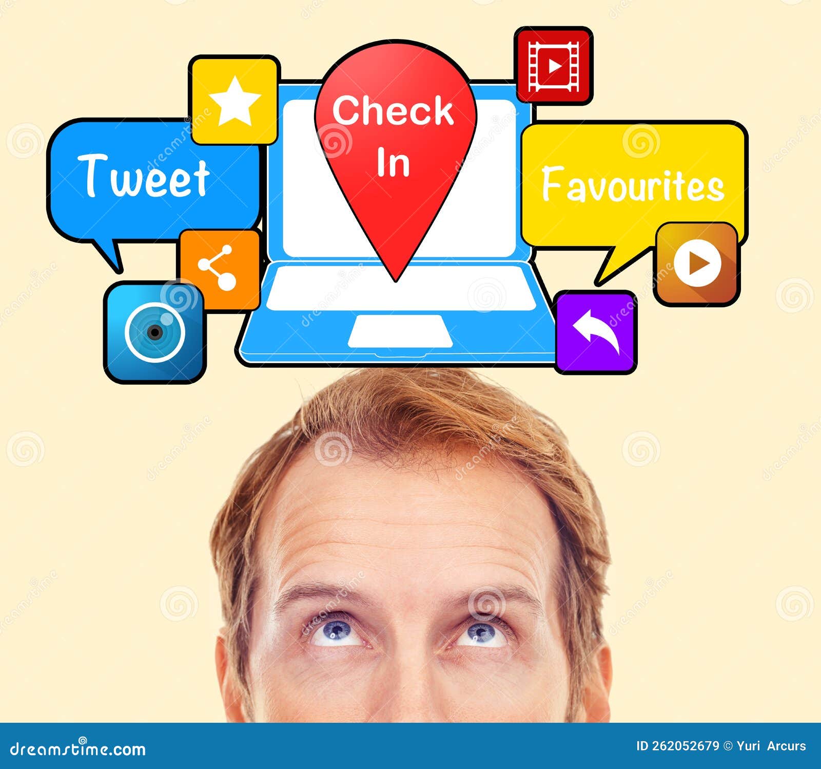 Hmmm... Very Interesting. the Upper Half of a Young Mans Face Looking ...