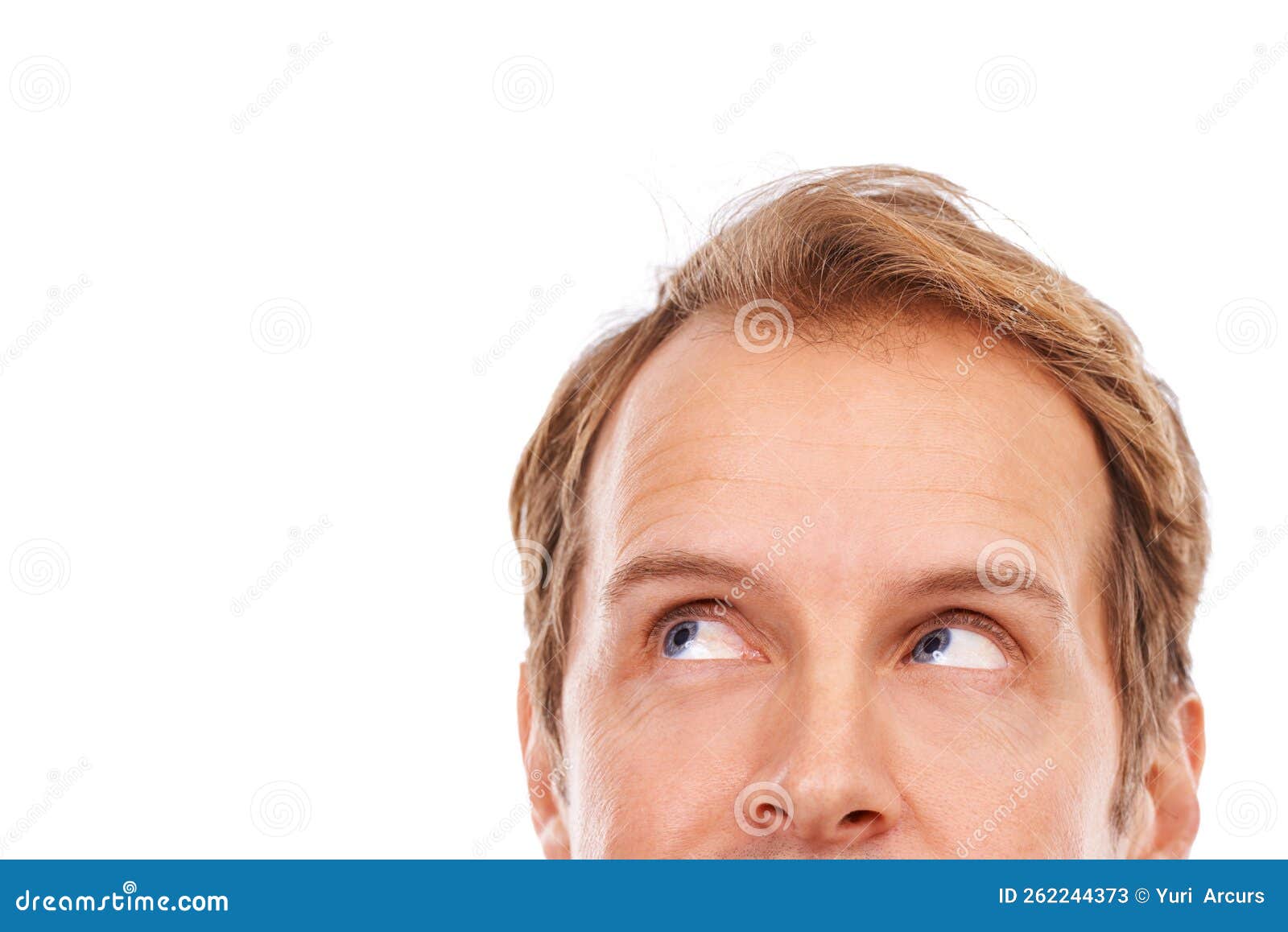 Hmmm... Very Interesting. the Upper Half of a Young Mans Face Looking ...