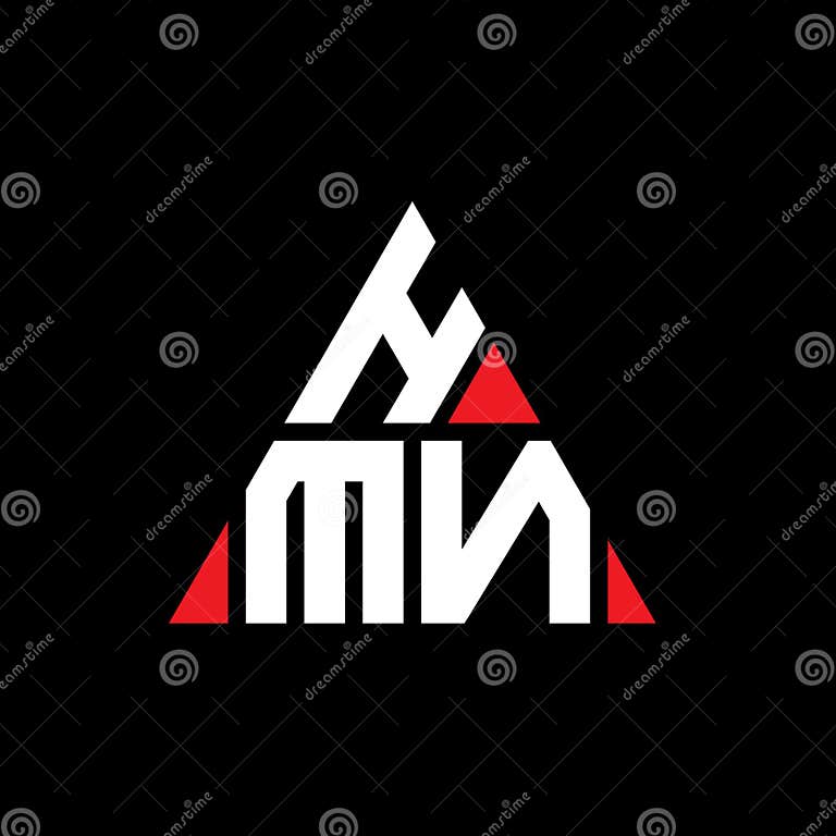 HMN Triangle Letter Logo Design with Triangle Shape. HMN Triangle Logo ...