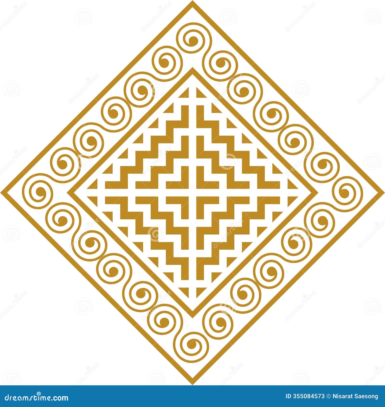 Hmong Ethnic Fabric Pattern Designed in the Style of White Hmong, Green ...