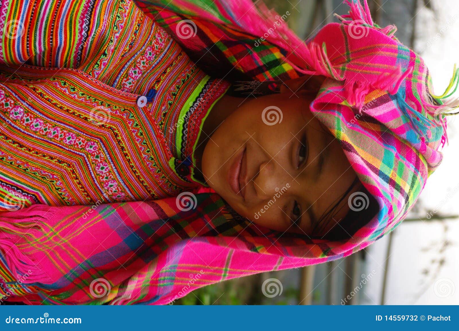 Hmong Flower Girl Returning from the Fields Editorial Photography ...