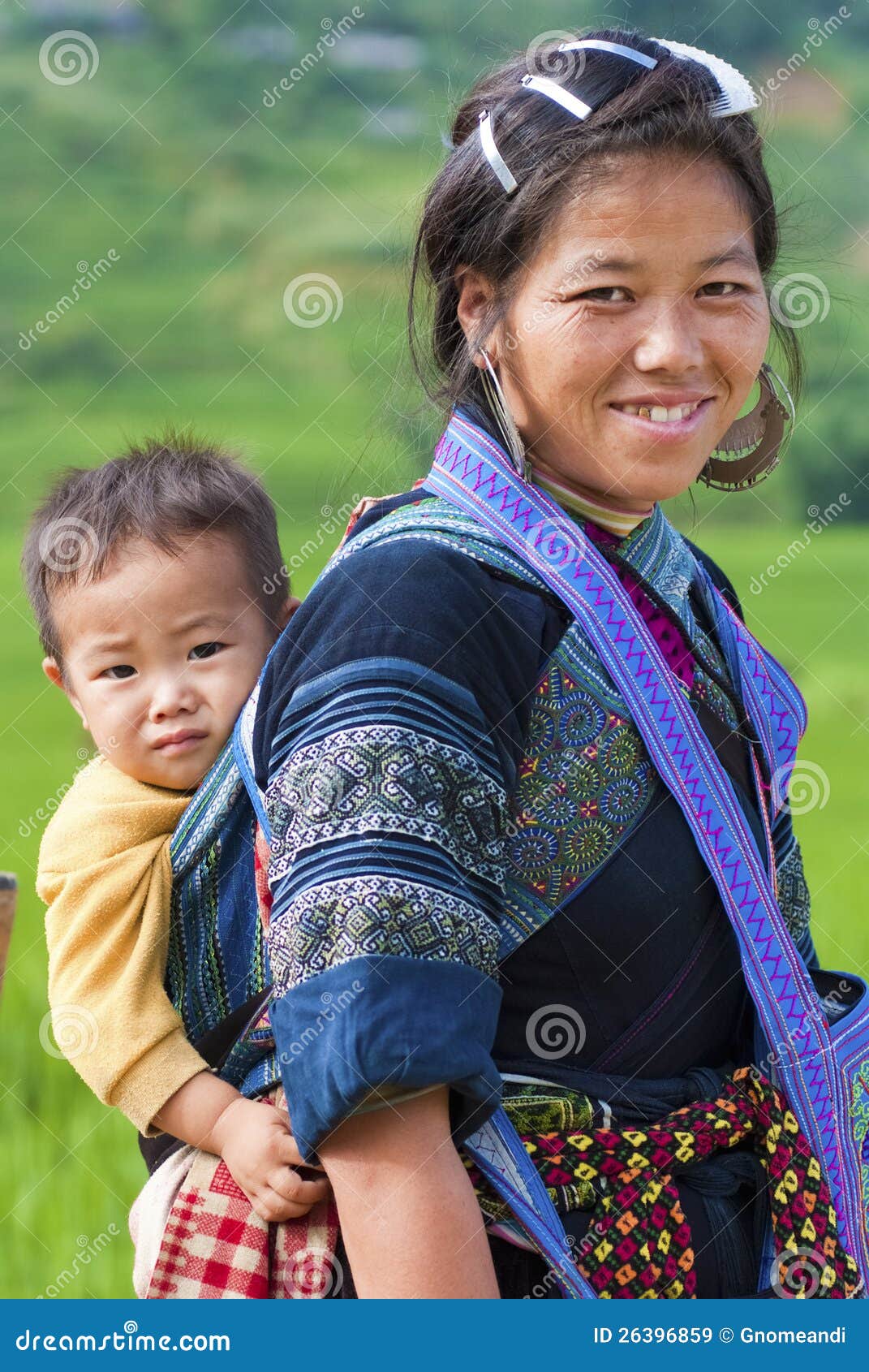 Hmong woman and child editorial stock image. Image of native - 26396859