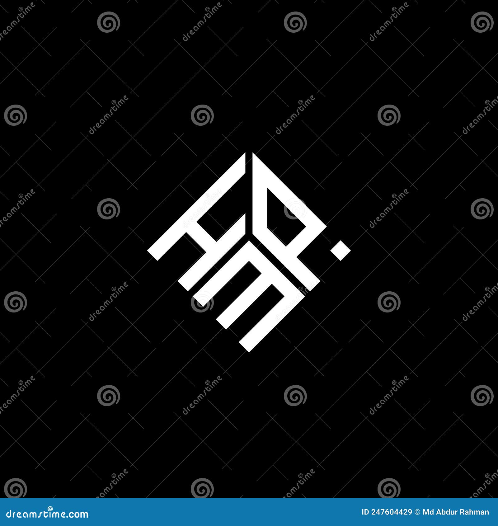 HMP Letter Logo Design on Black Background. HMP Creative Initials ...