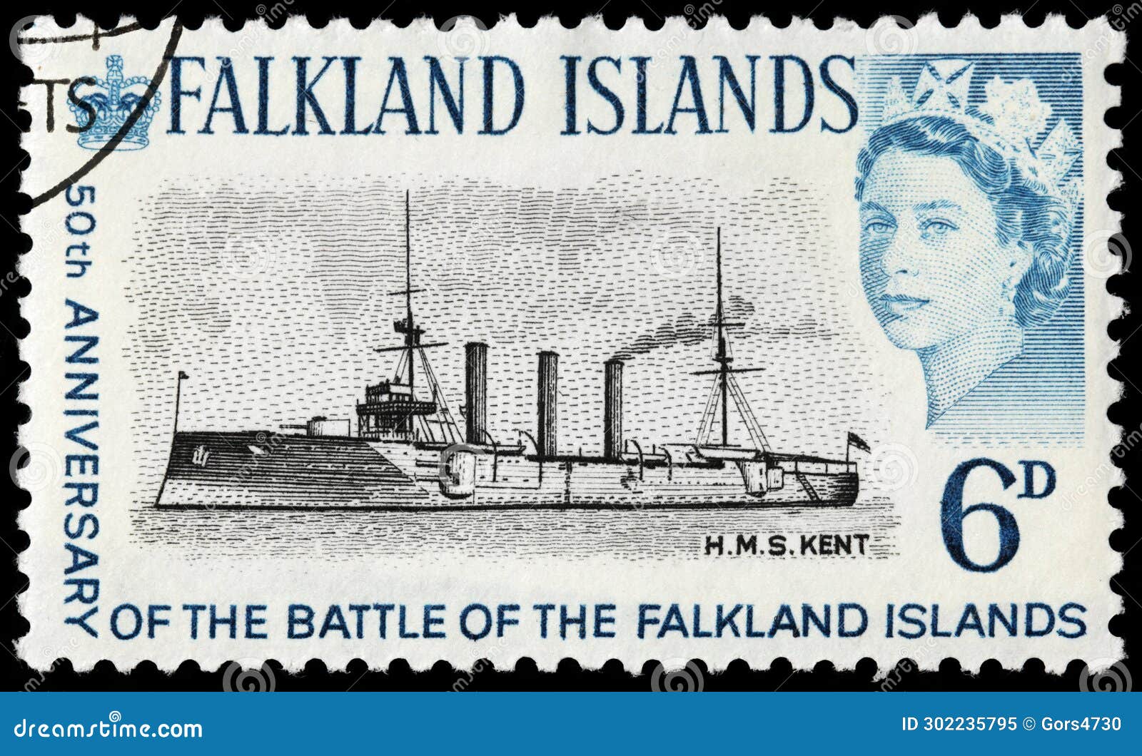 HMS Kent Stamp editorial image. Image of mail, hobby - 302235795