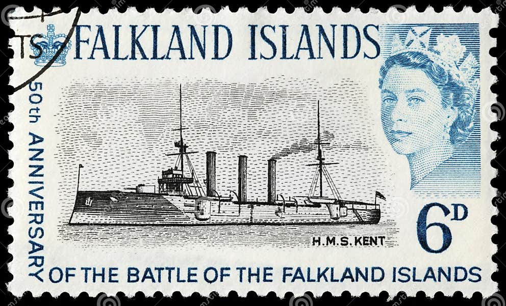 HMS Kent Stamp editorial image. Image of mail, hobby - 302235795