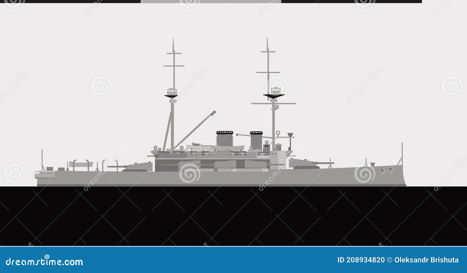 HMS LORD NELSON 1908. Royal Navy Battleship. Royalty-Free Illustration ...