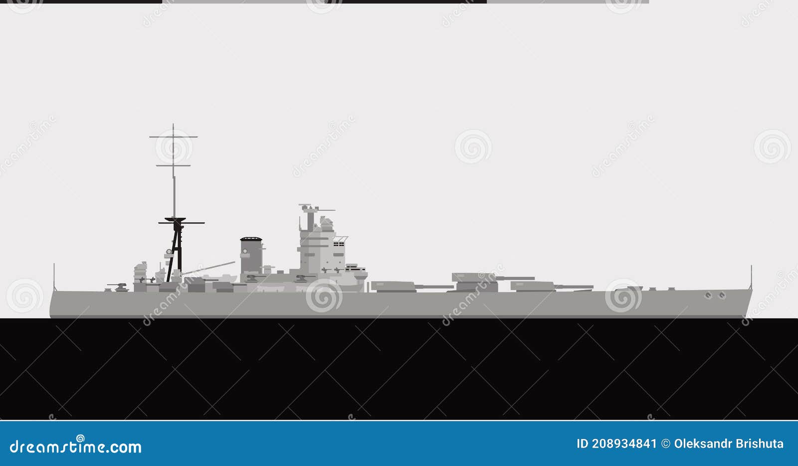 HMS NELSON 1927. Royal Navy Battleship. Stock Illustration ...