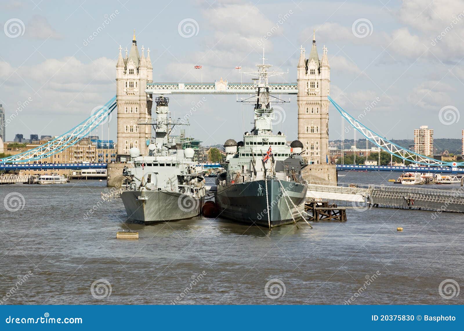 HMS Portland And HMS Belfast At Tower Bridge Editorial Image ...
