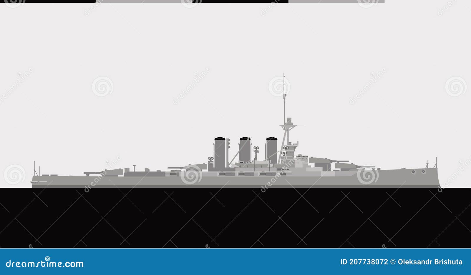 HMS Tiger. Royal Navy Battlecruiser. Vector Illustration ...