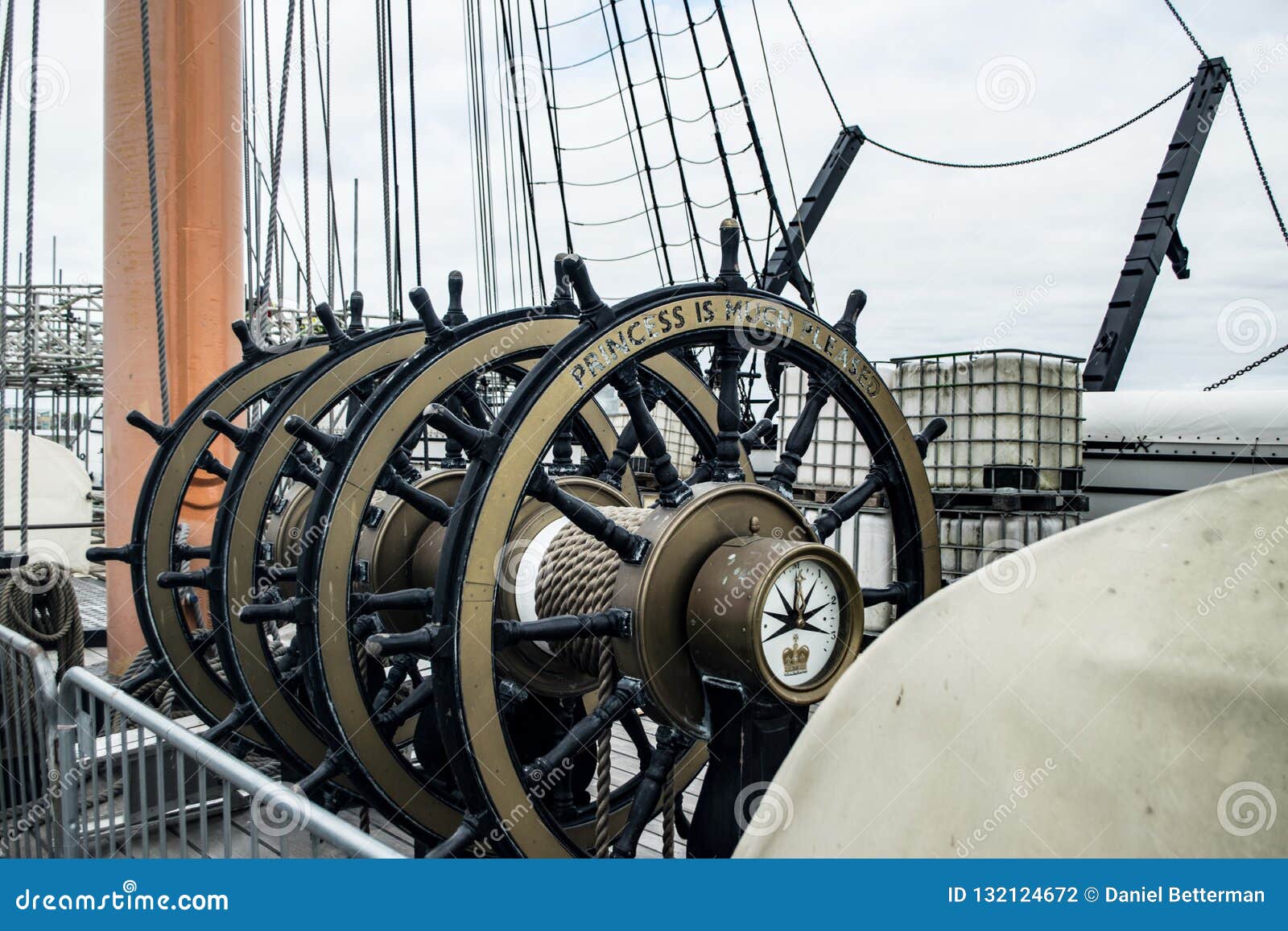 HMS Warrior Captains Wheel editorial photography. Image of british ...