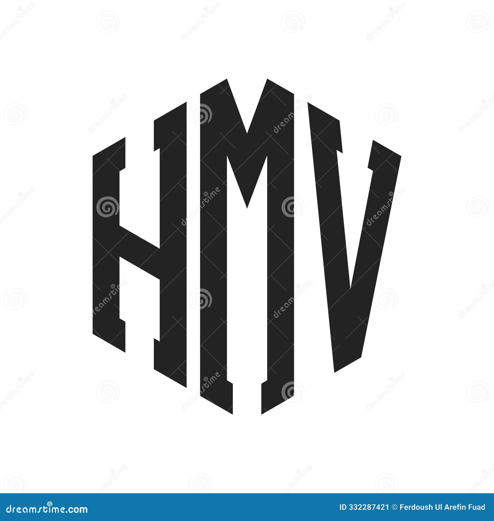 HMV Logo Design. Initial Letter HMV Monogram Logo Using Hexagon Shape ...