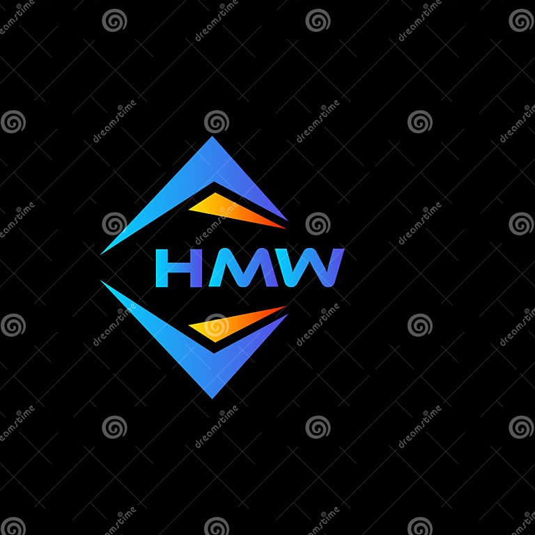HMW Abstract Technology Logo Design on Black Background. HMW Creative ...